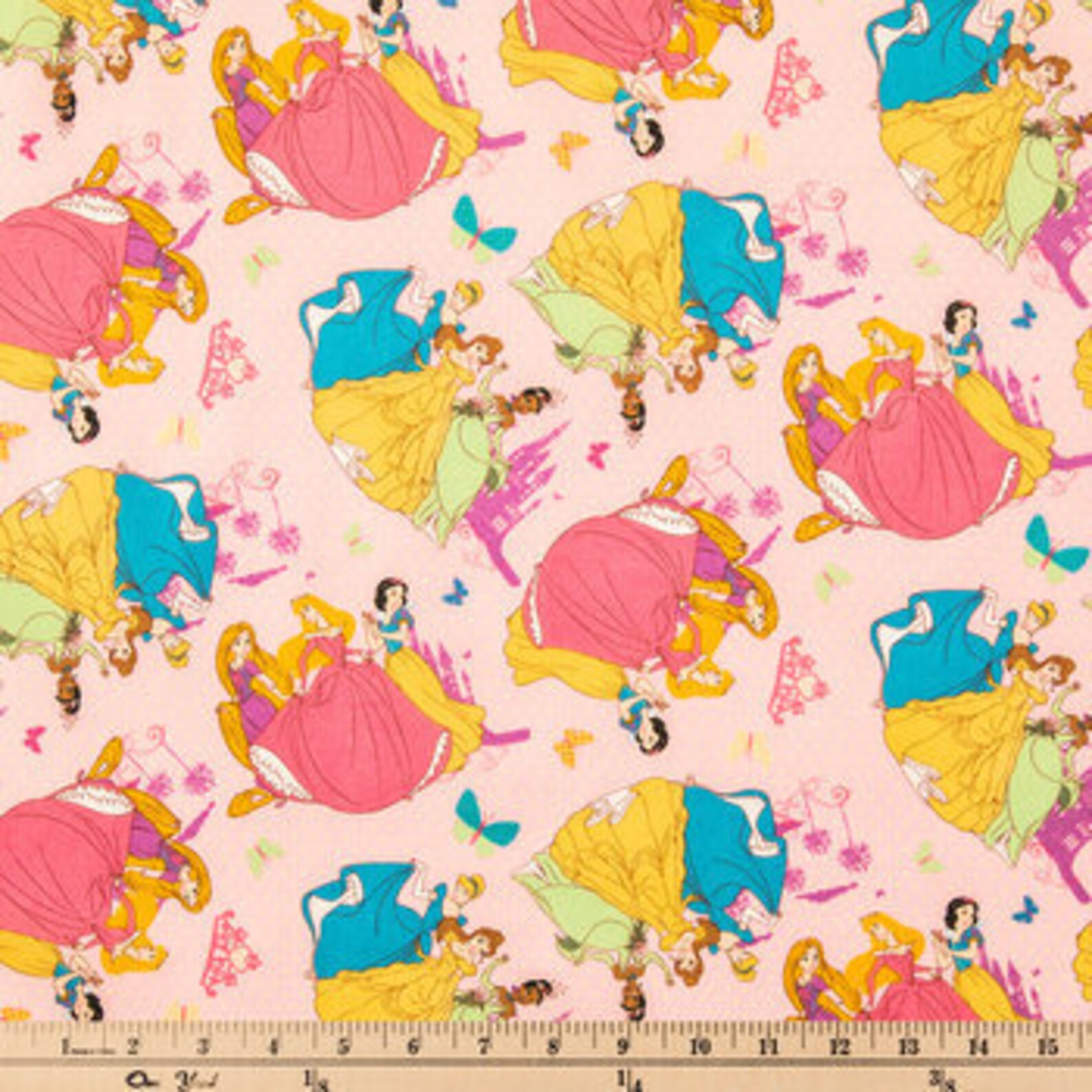 Princess Fabric Cotton Fabric Pink Fabric Animated Fabric - Etsy