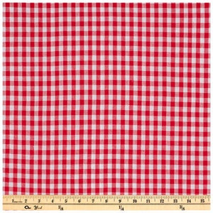 Red & White Check Fabric, Pattern Fabric, 100% Cotton, Quilting Fabric ...