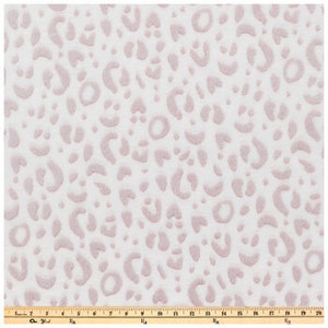 White & Pink Leopard Print Fleece Fabric, Animal Print, 100% Polyester ...