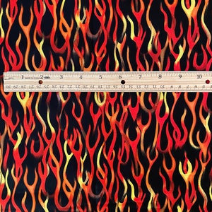 Flames Calico Fabric, Fire Print, Red, Yellow & Orange, 100% Cotton - Etsy