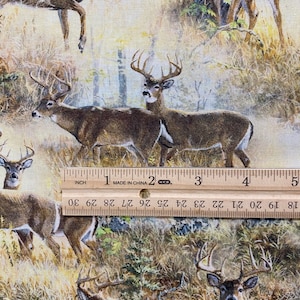 Wild Deer Fabric, Animal Print, 100% Cotton, Quilting Fabric, Fabric by ...