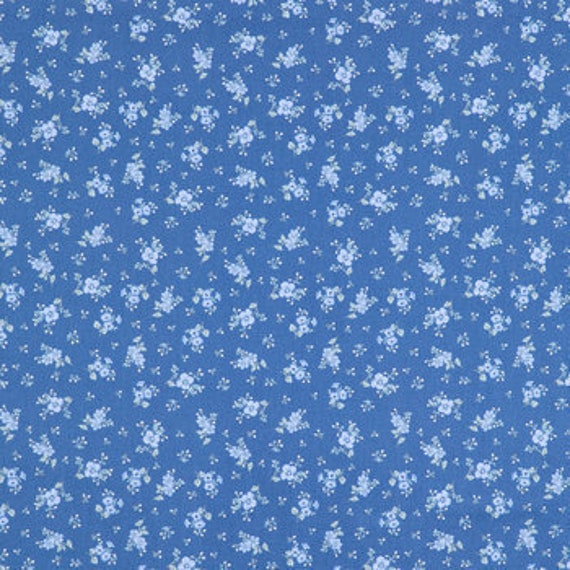 Dark Blue Floral Fabric Flowers Fabric 100% Cotton Quilting - Etsy