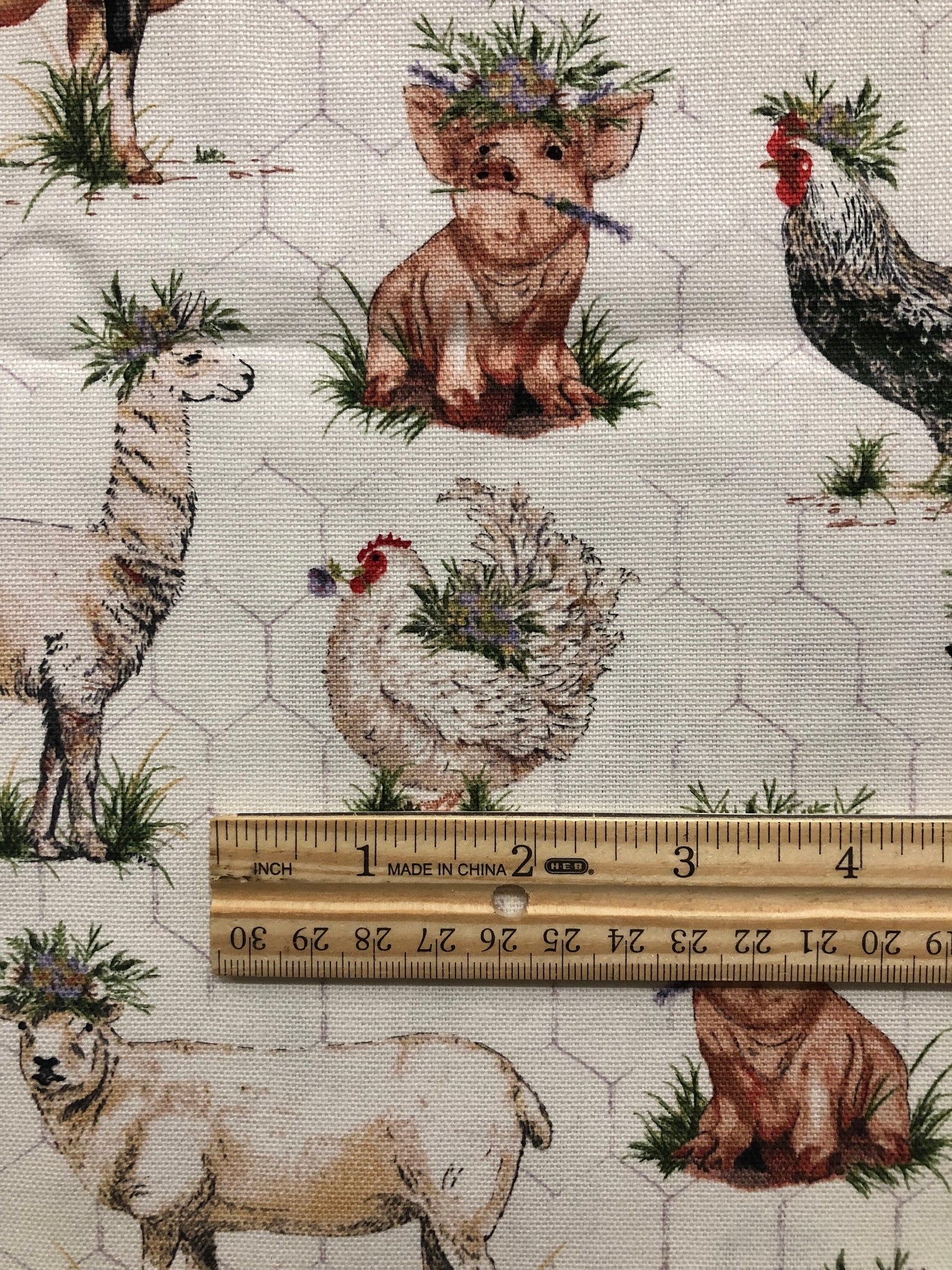 Fancy on the Farm Fabric, Animals Fabric, 100% Cotton, Duck Cloth, Home ...