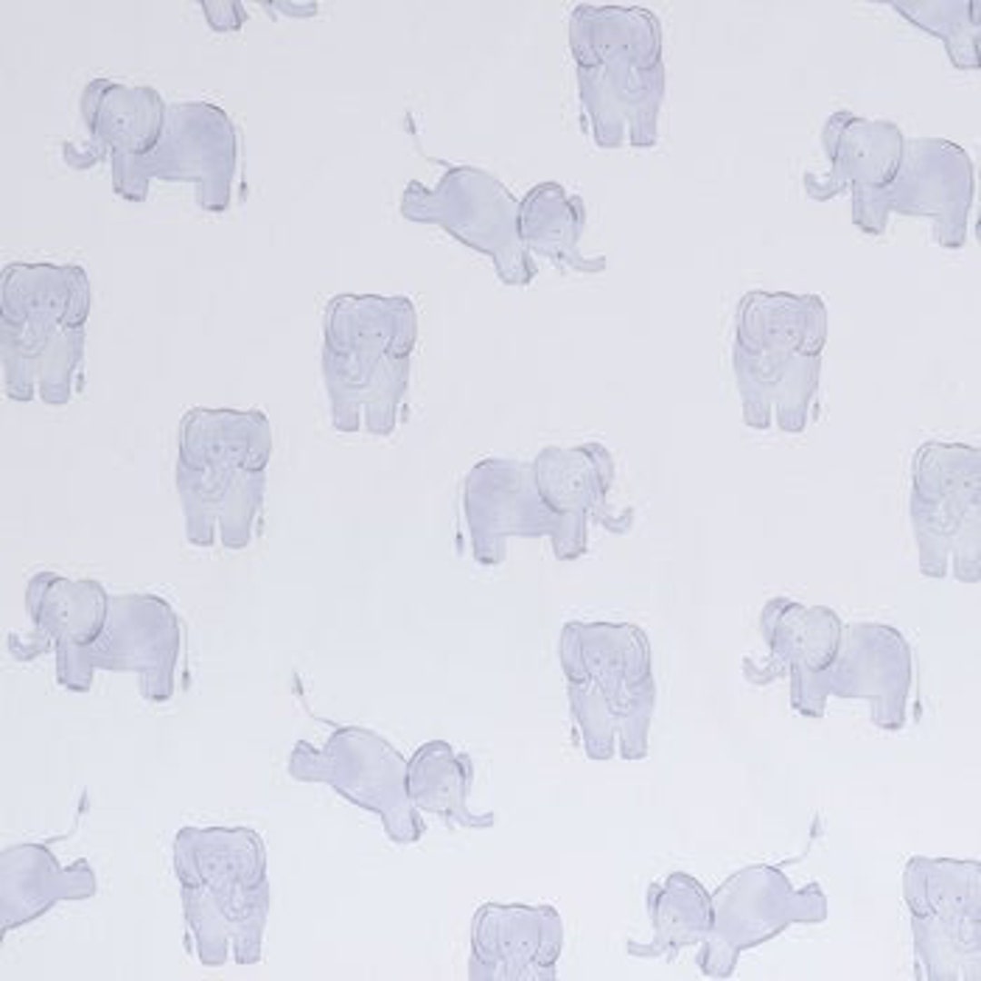 Watercolor Elephants Fabric, Animals Fabric, 100% Cotton, Quilting ...