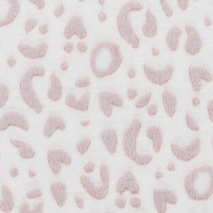 White & Pink Leopard Print Fleece Fabric, Animal Print, 100% Polyester ...