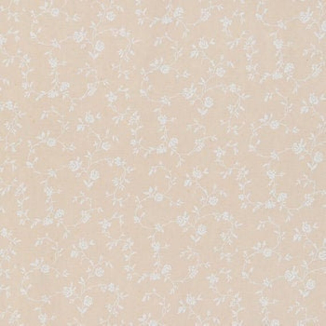 Natural & White Wide Floral Fabric Flowers Fabric 100% - Etsy