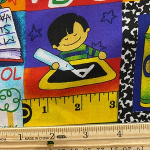 School Fabric, Cotton Fabric, Kids Fabric, ABC Fabric, Kinder Fabric ...