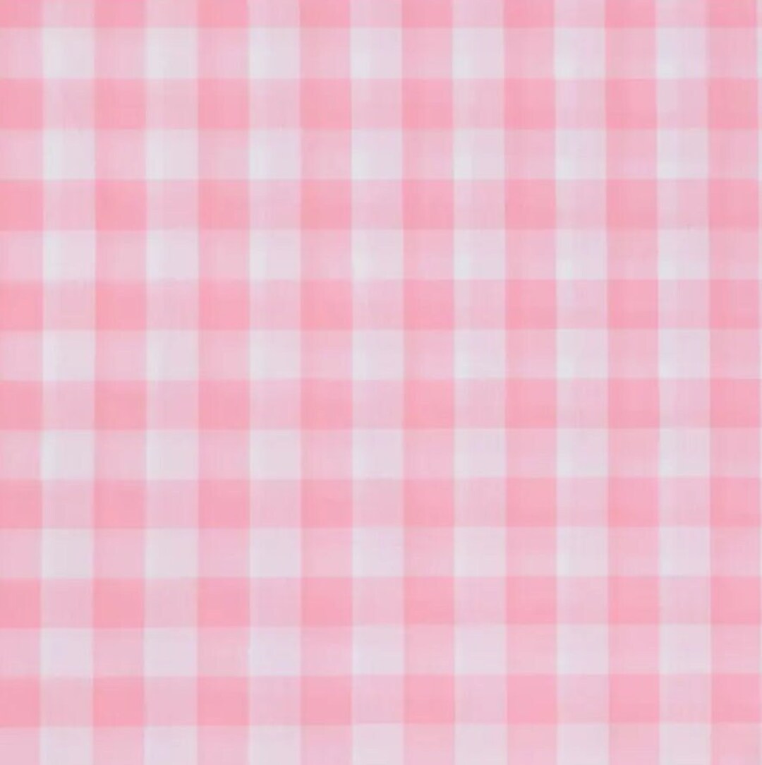 Pink & White Gingham Fabric, Pattern Fabric, Polyester-cotton, Apparel ...