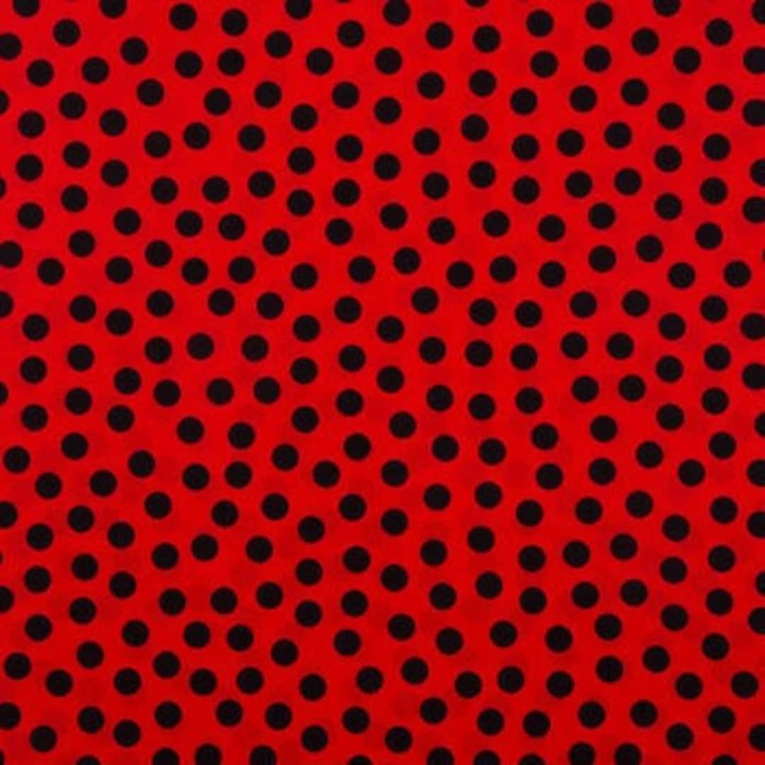 Red & Black Crazy Dots Fabric, Spotted Fabric, 100% Cotton, Apparel ...
