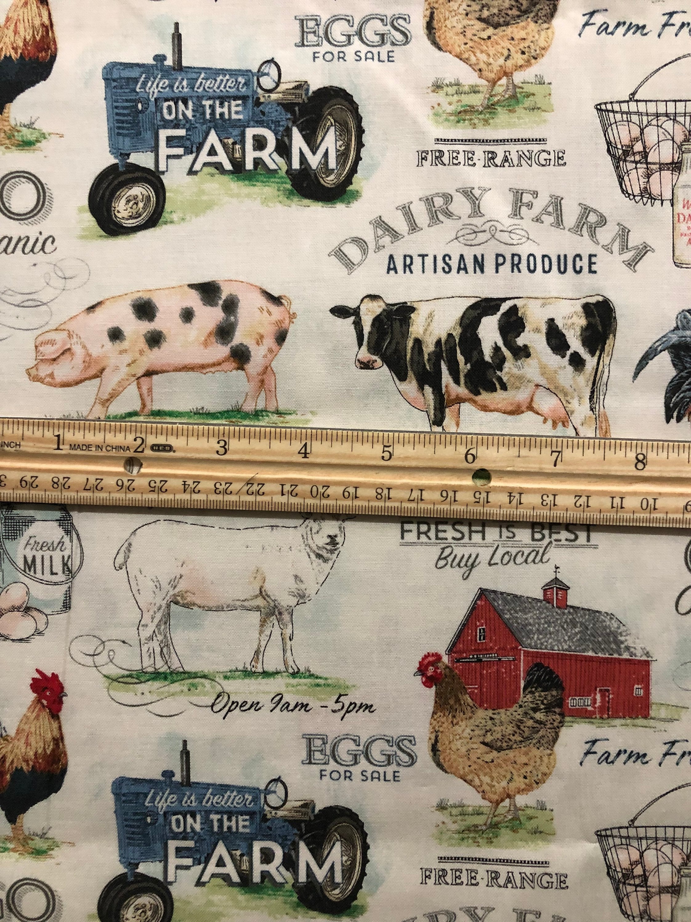 Dairy Farm Calico Fabric Country-themed Fabric 100% Cotton - Etsy