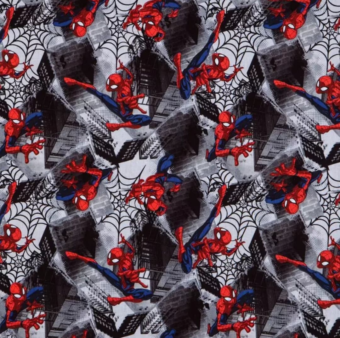 Spider Fabric, Cotton Fabric, Hero Fabric, Movie Fabric, Spiderweb ...