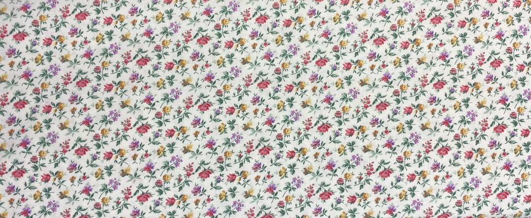 Cream Floral Fabric, Flowers Fabric, 100% Cotton, Home Accents Fabric ...