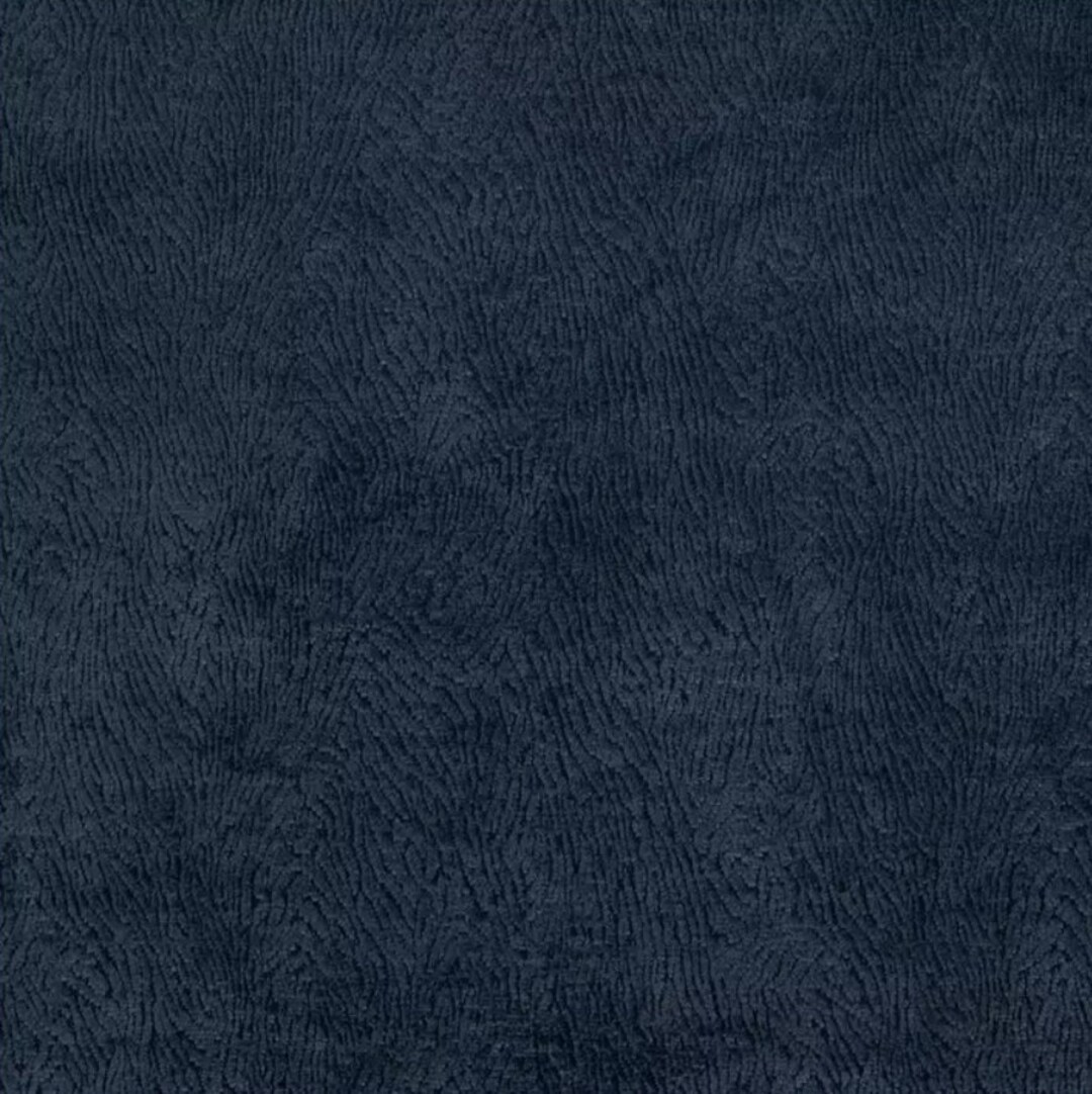 Deep Blue Tigress Chenille Fabric, Textured Style, 100% Polyester, Home ...