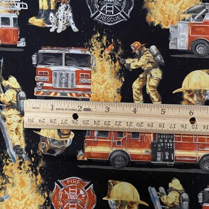 Fire Fighters Fabric, Fire Department Fabric, 100% Cotton, Quilting ...