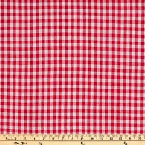 Red & White Check Fabric, Pattern Fabric, 100% Cotton, Quilting Fabric ...