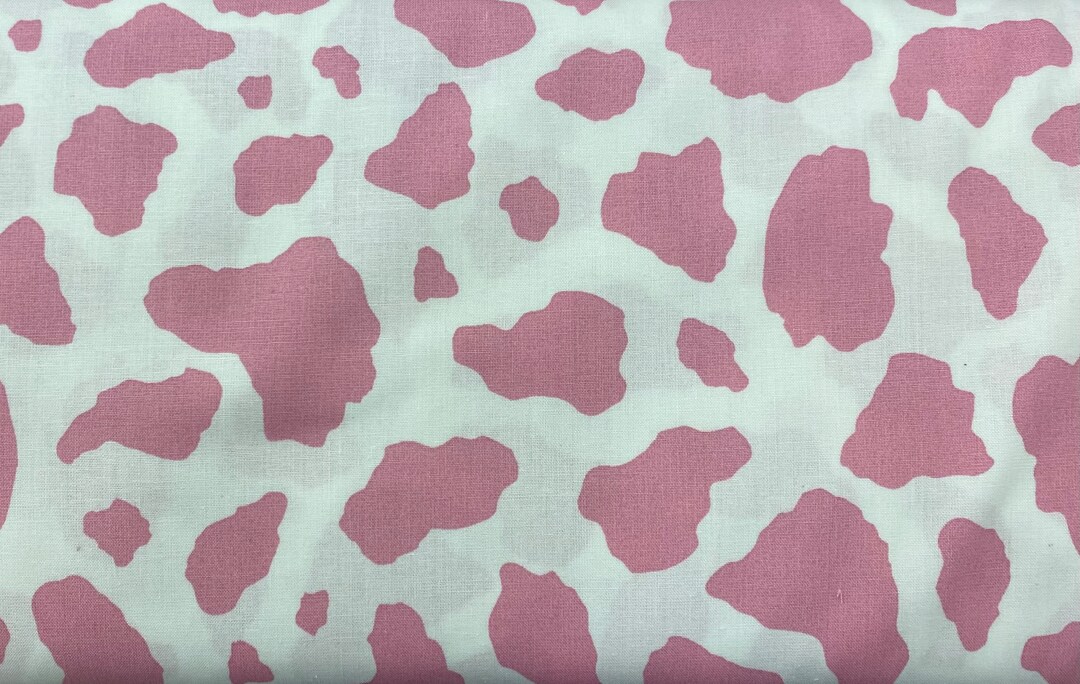 Pink Cow Spots Fabric, Animal Print, 100% Cotton, Quilting Fabric ...