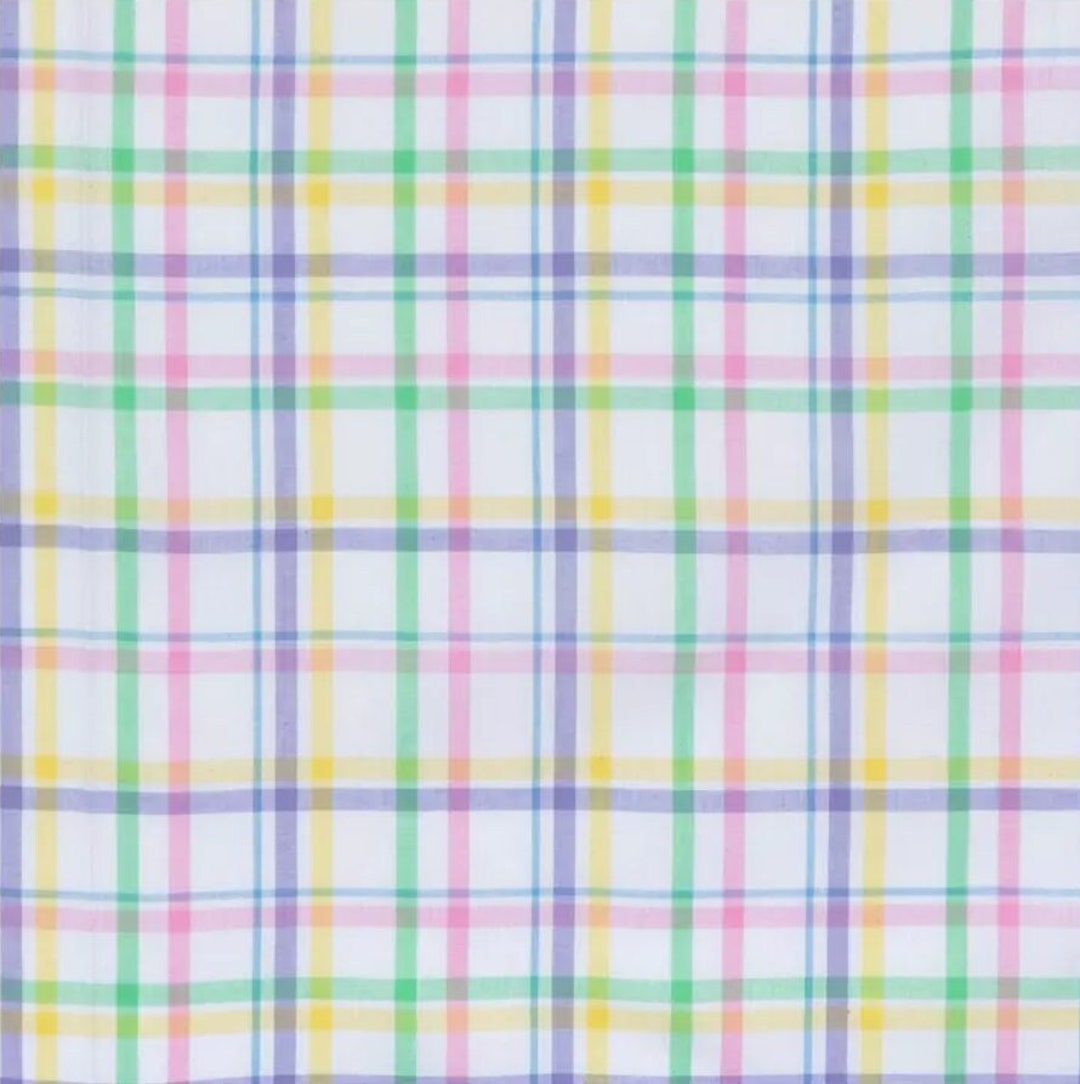 Pastel Plaid Fabric, Easter Fabric, 100% Cotton, Apparel Fabric, Fabric ...