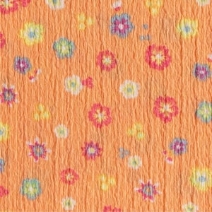 Orange Floral Jacquard Fabric, Flowers Fabric, Polyester & Spandex ...
