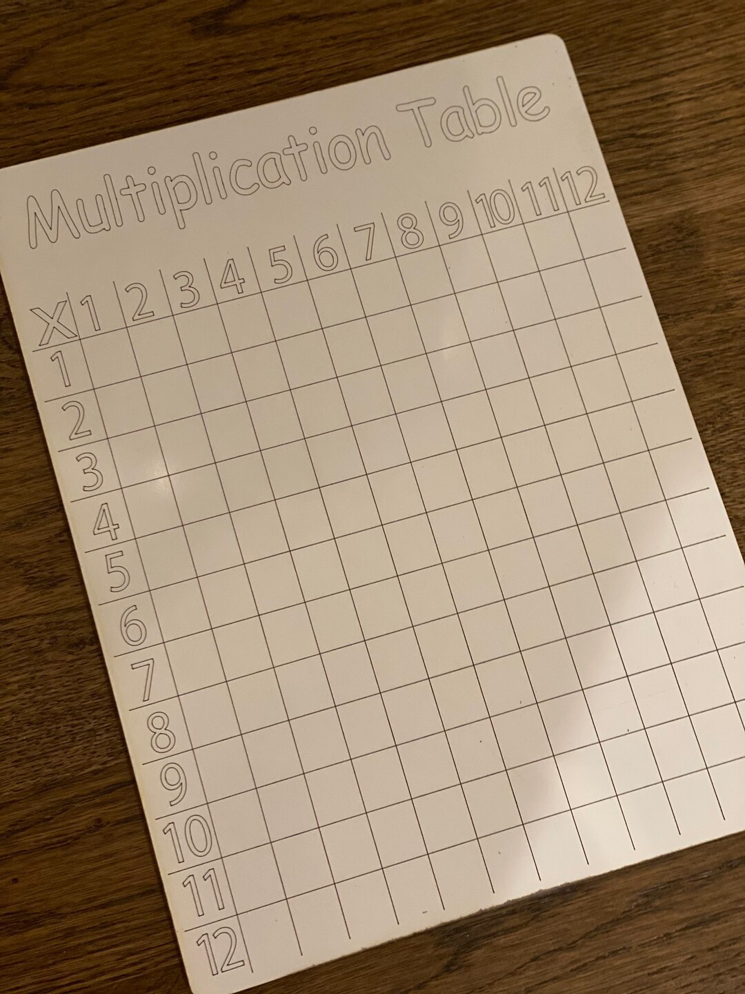 Dry Erase Multiplication Board - Etsy