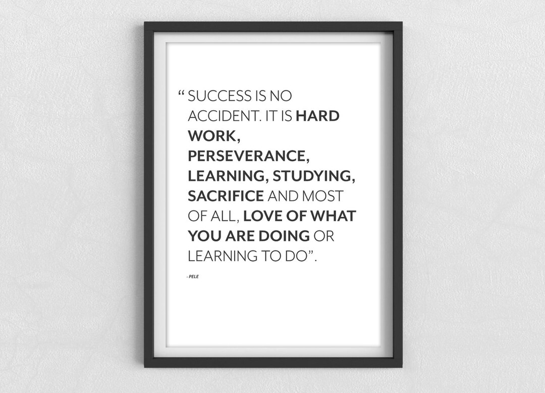 Motivational Sports Quotes | Pele | Hard Work | Print at Home | Digital ...