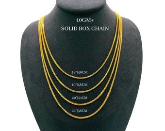 22k Gold Solid Box Chain - Etsy