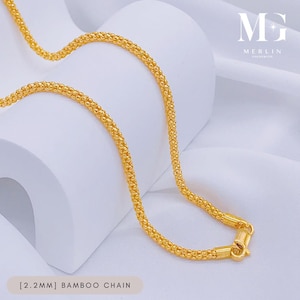 22K 916 Gold (2.2MM) Bamboo Chain - Etsy