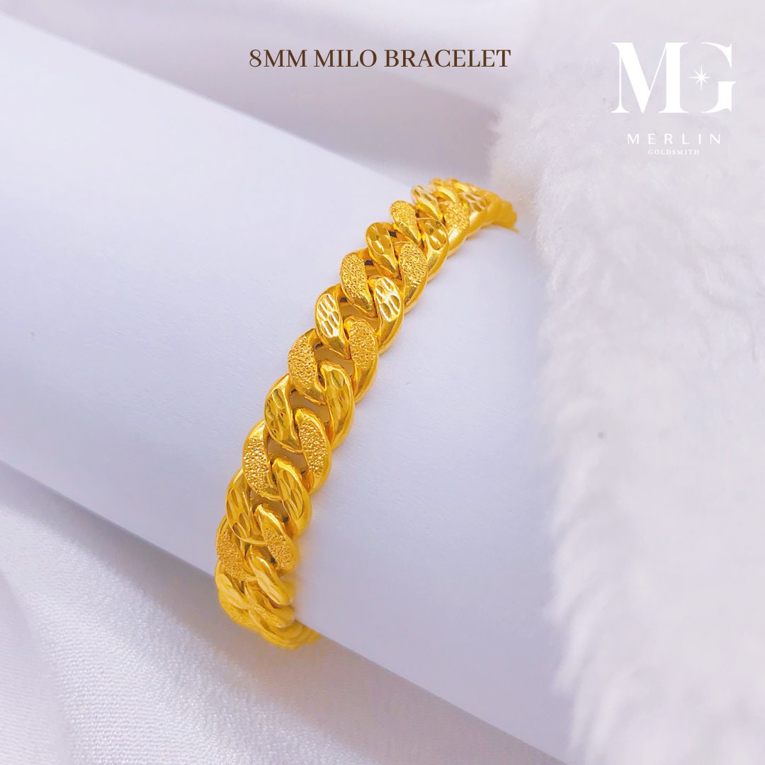 22k 916 Gold 8mm Milo Bracelet - Etsy