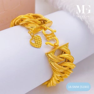 22k 916 Gold Double Coco Bracelet (18.5mm / S190) - Etsy