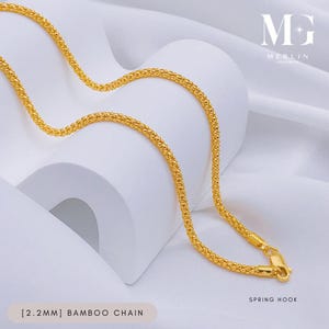 22K 916 Gold (2.2MM) Bamboo Chain - Etsy