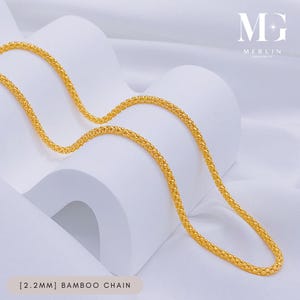 22K 916 Gold (2.2MM) Bamboo Chain - Etsy