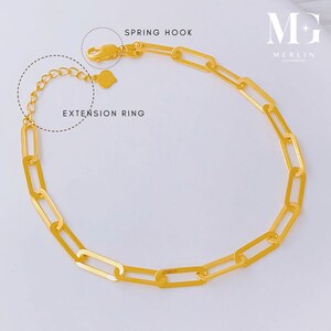 22k 916 Gold Minimalist Link Chain Bracelet - Etsy