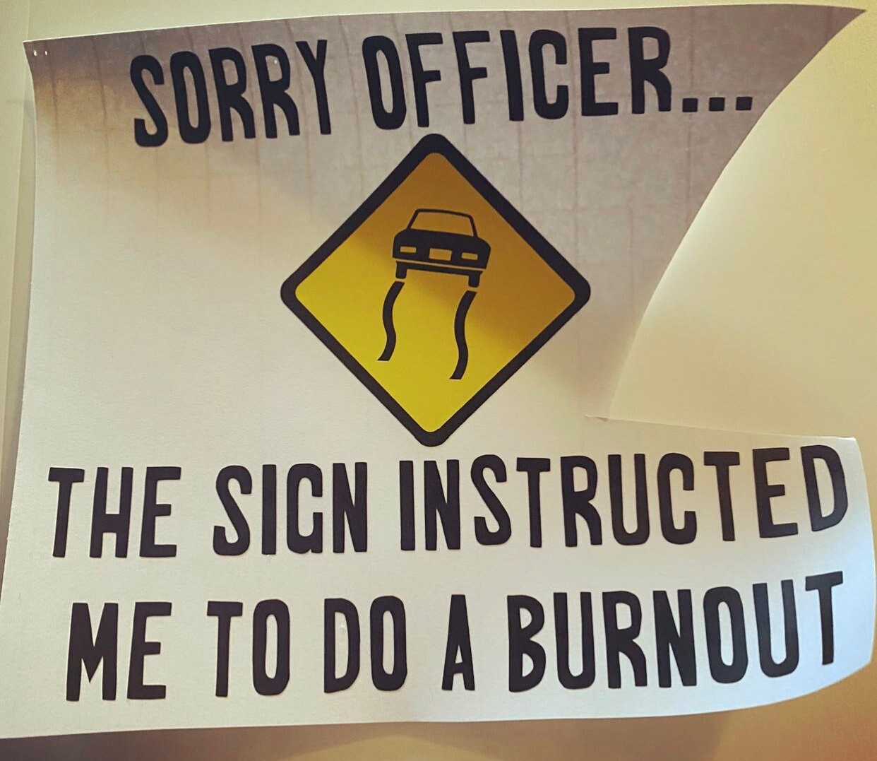 Sorry Officer Burnout Decal for Car Yeti Tumbler Laptop - Etsy UK