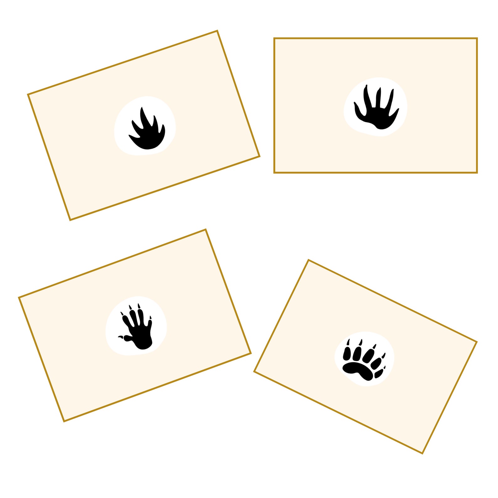 Printable ANIMAL TRACKS Montessori Nomenclature Flashcards Set - Etsy