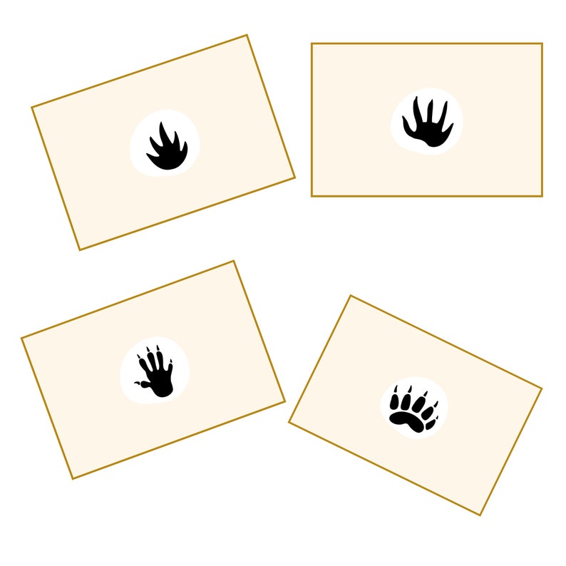 Printable ANIMAL TRACKS Montessori Nomenclature Flashcards Set - Etsy