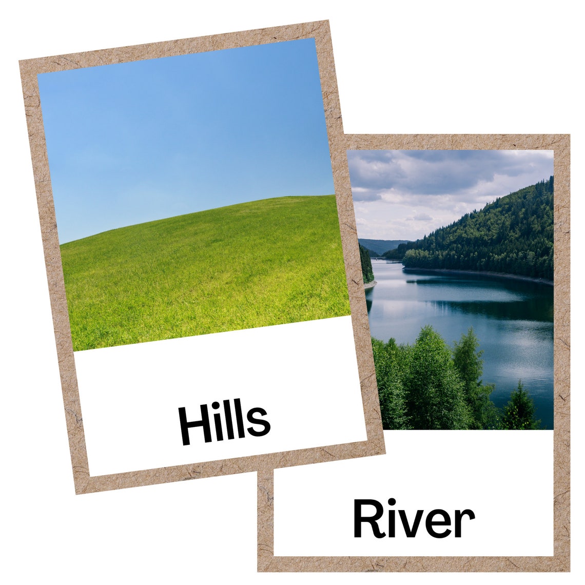 Flashcards Landform Types Montessori Material Nomenclature | Etsy