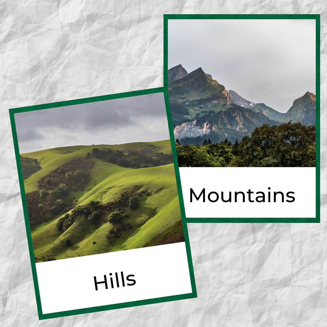 Montessori Landform Types Nomenclature Flashcards Set 3 Part - Etsy