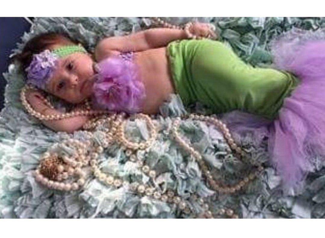 3 Pieces. All Sizes. More Colors. Mermaid Baby Costume NEWBORN Girl ...