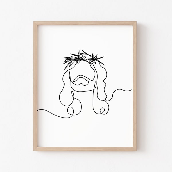 Jesus Line Drawing - Etsy