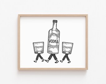 Vodka Cocktail Recipes Bar Cart Wall Art, Types of Alcohol Drinks ...