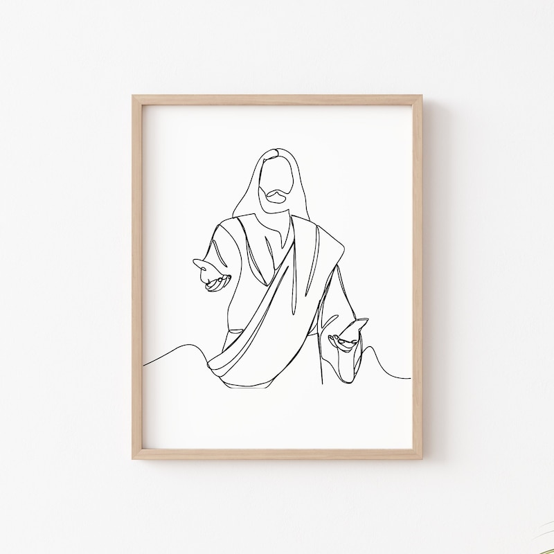 Jesus Line Art - Etsy