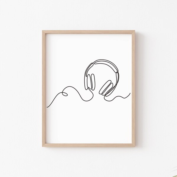 Headphones Print - Etsy