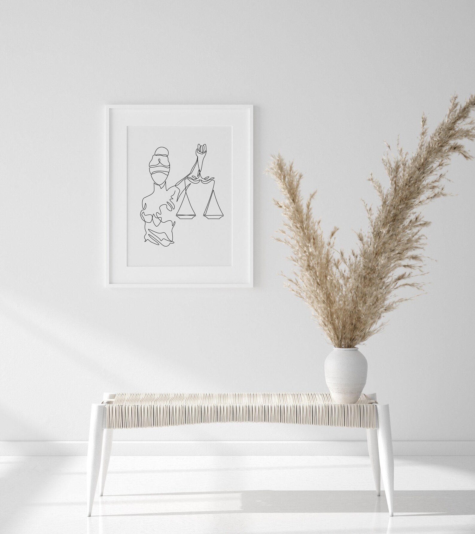 Lady Justice Lawyer One Line Drawing Office Decor - Etsy