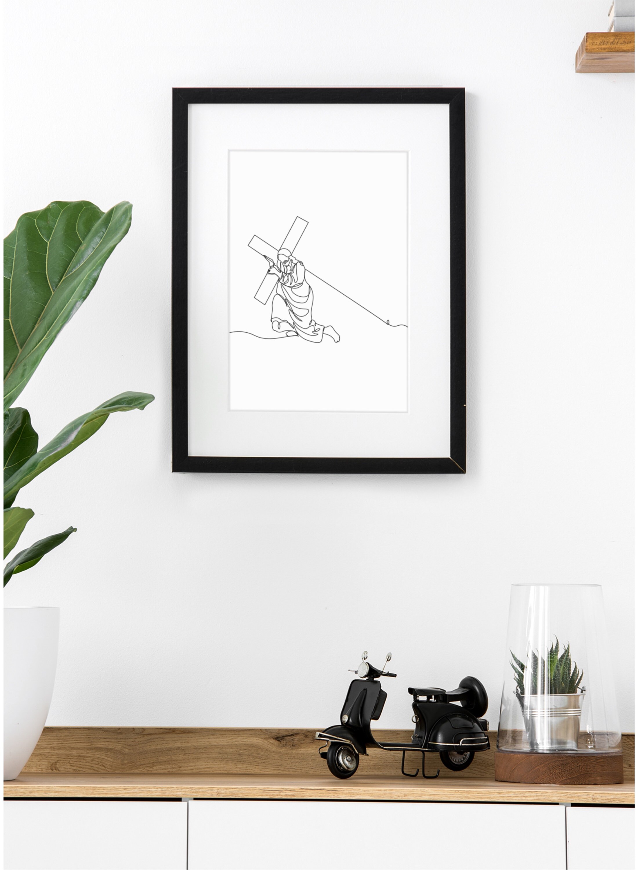 Jesus Crucifixion Portrait LDS Christian Line Art Wall Print - Etsy