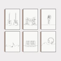Printable Line Poster One Line Triptych Music Minimalist Jazz Poster ...