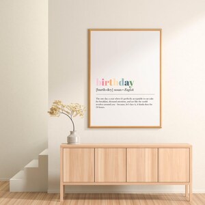 Happy Birthday Definition Print: Trendy Wall Art (digital Download) - Etsy