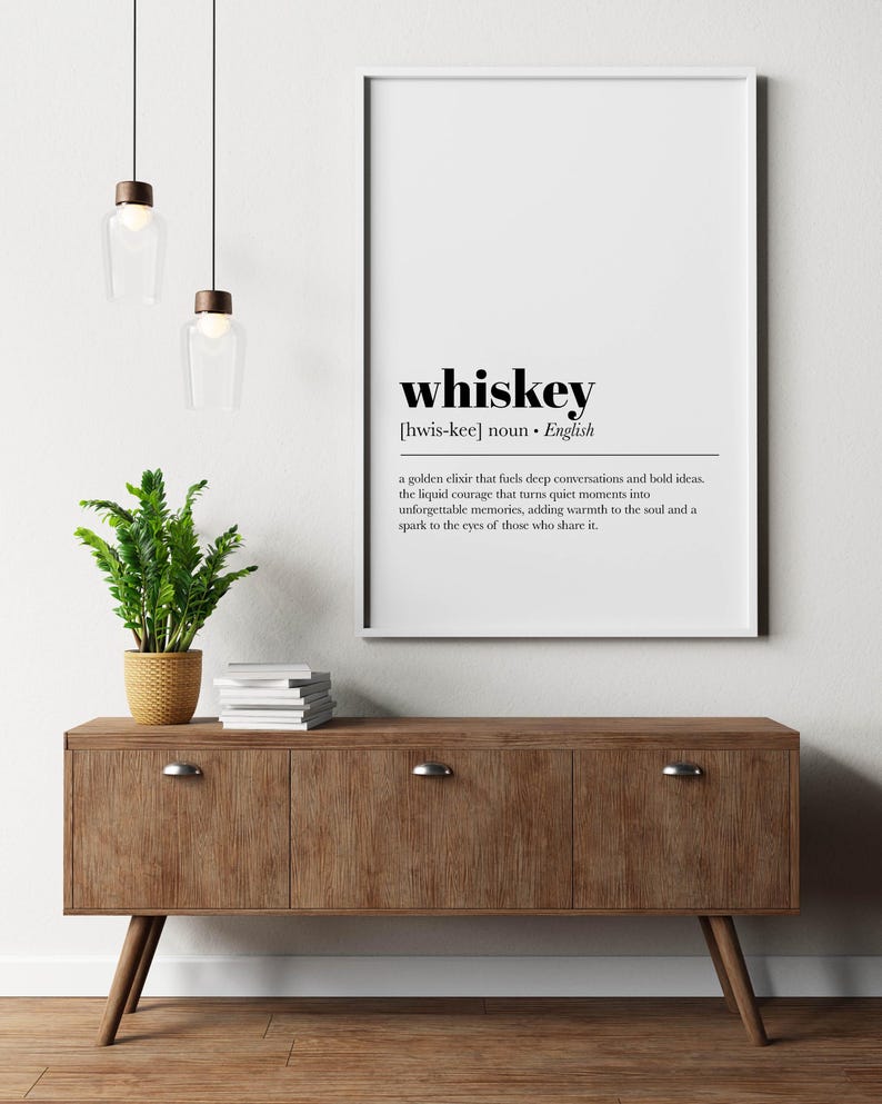 Whiskey Definition Art Print: Modern Bar Cart Decor (digital Download ...