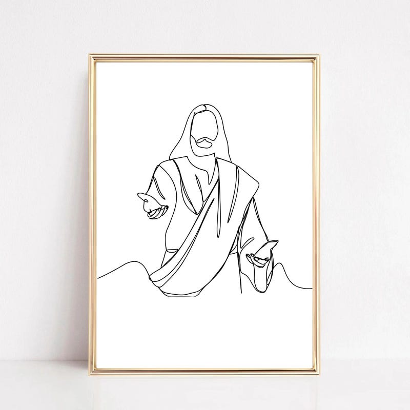 Christian Line Art - Etsy