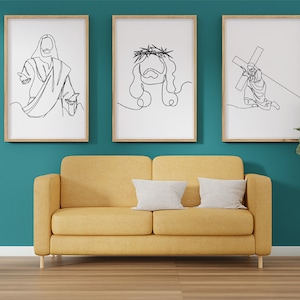 Jesus Portrait LDS Christian Line Art Wall Print - Etsy