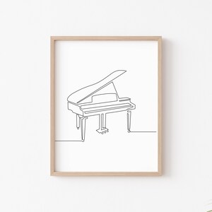 Set of 6 Piano Music One Line Drawing Wall Art Decor Poster - Etsy