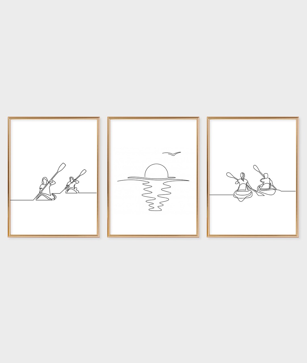 Set of 3 Kayak Canoe Wall Art Decor Poster Print - Etsy